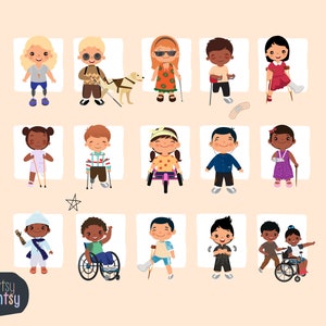 Disability Awareness Clip Art: Caring Kids PNG Images - Etsy