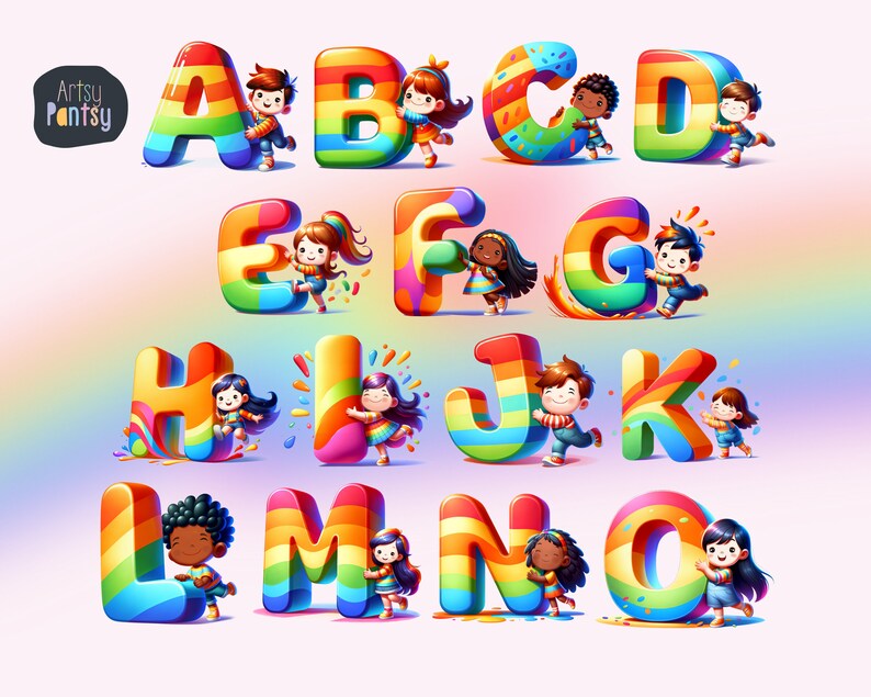 Rainbow Alphabet, Letters Png, Alphabet Png, Instant Download for ...