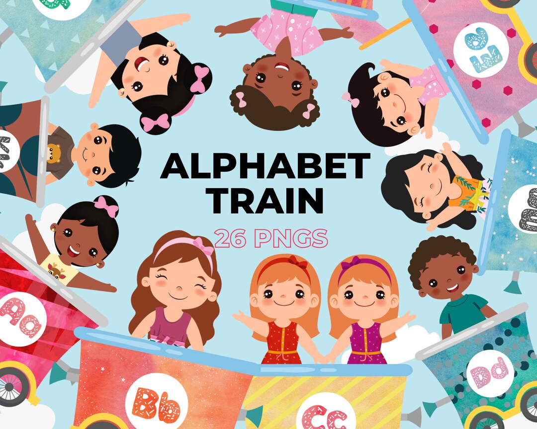 Train Alphabet Clip Art for Scrapbooking, WATERCOLOR CLIPART, Trains ...