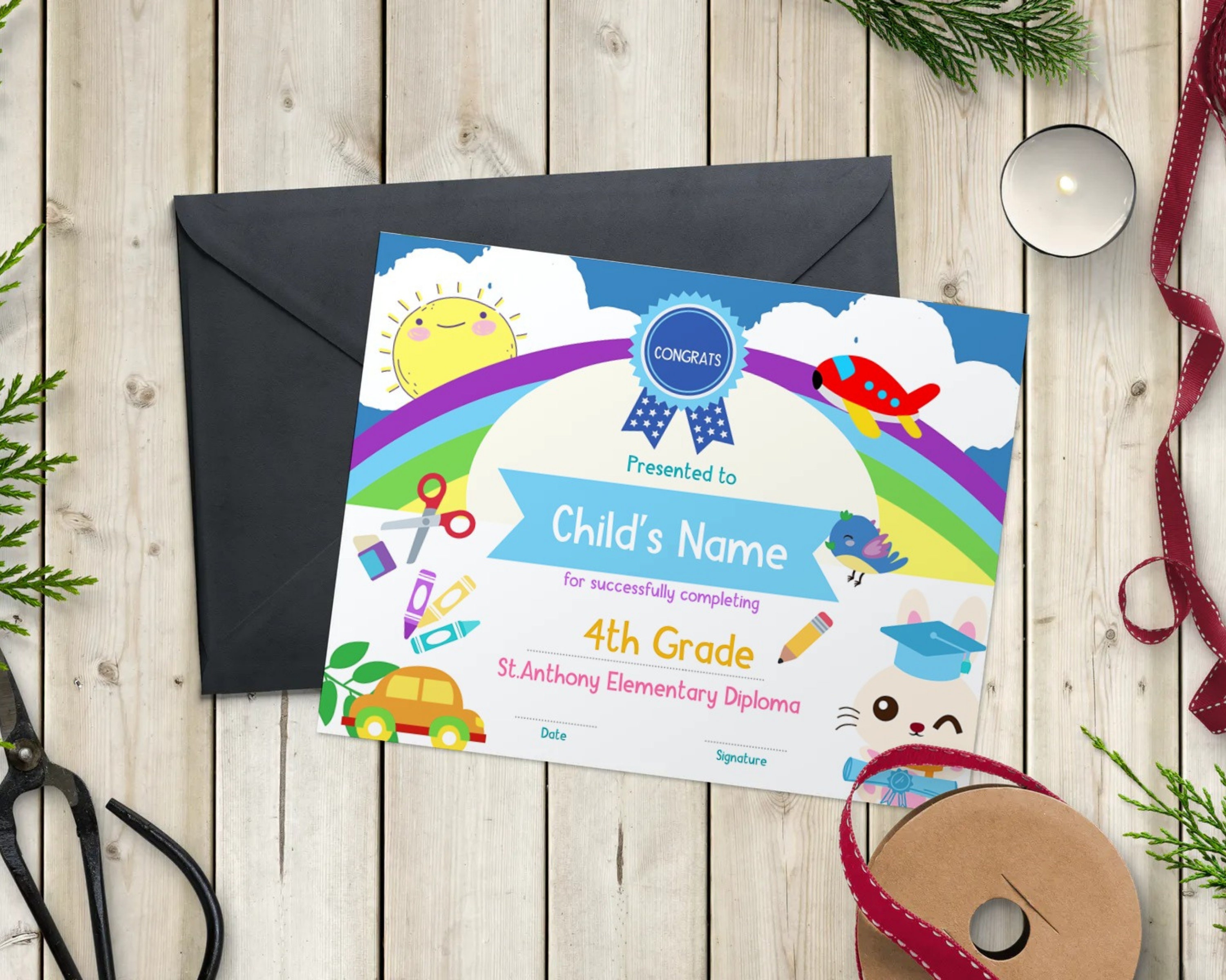 Elementary School Graduation Diploma Certificates Preschool - Etsy