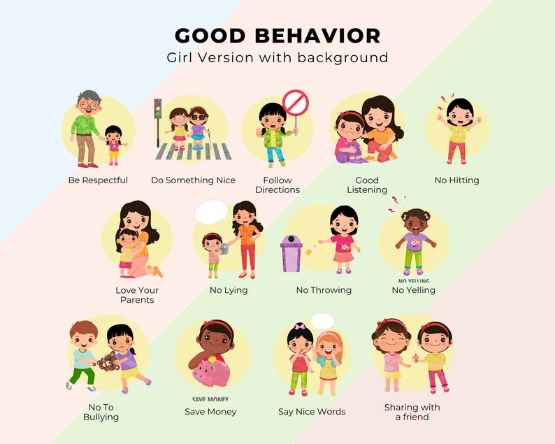 Good Behavior Clipart: Children's Educational PNG Graphics (64 Images ...