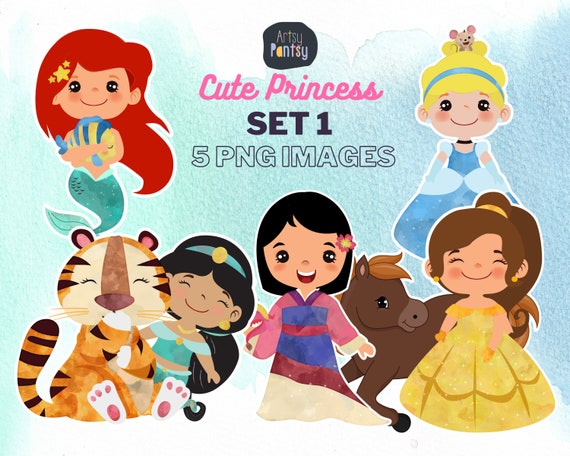 Cute Princess Clip Art Instant Download PNG Fileprincess | Etsy