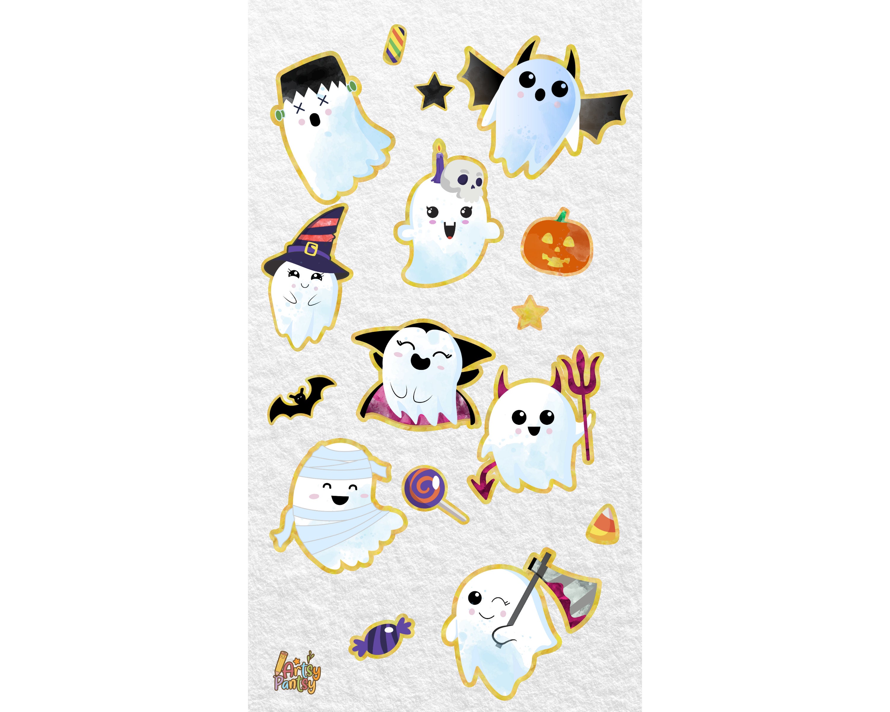 Cute Halloween Clipart, Halloween Clipart, Ghost Clipart, Halloween ...
