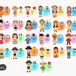World Languages Clipart: Children's Educational Graphics (PNG) - Etsy