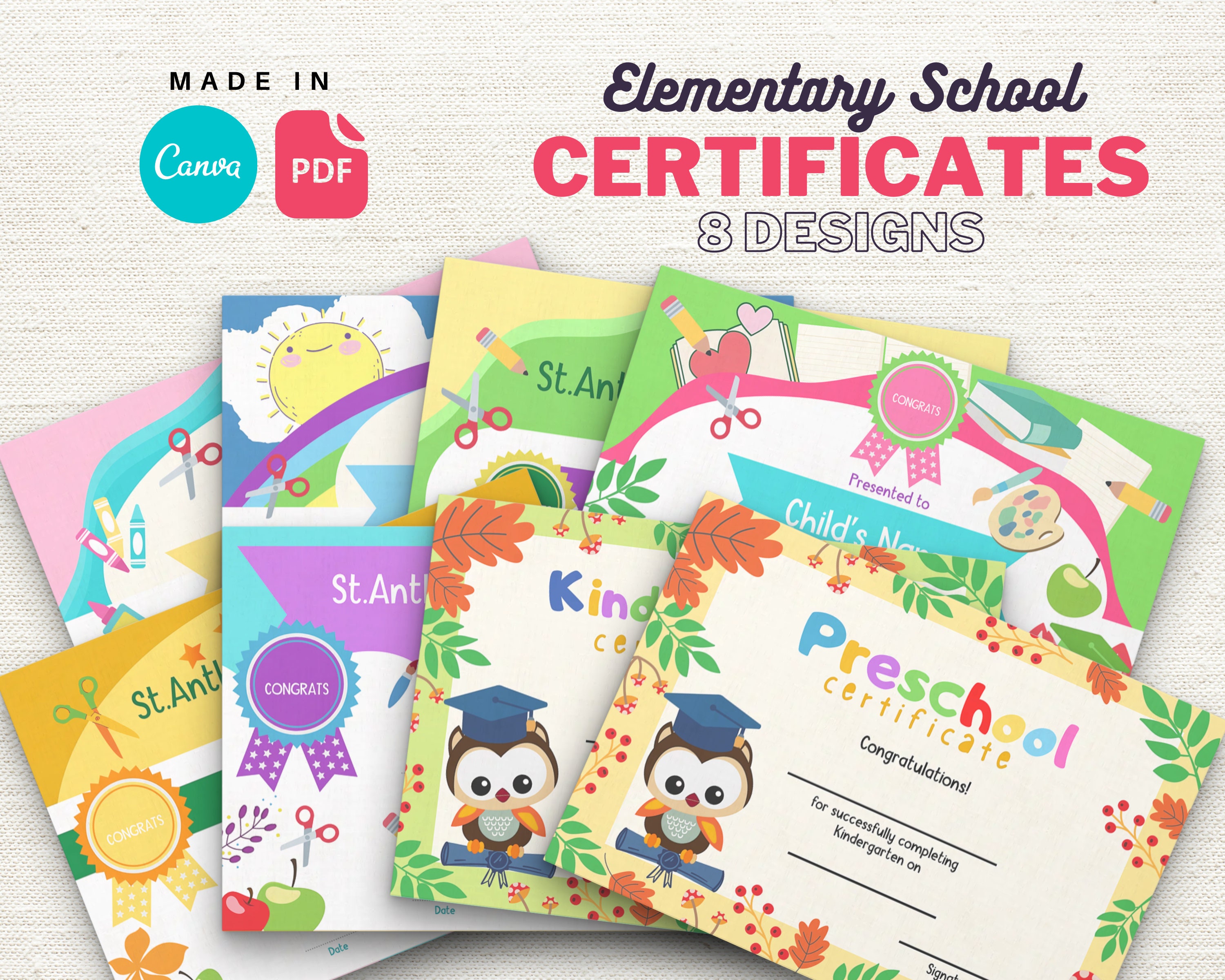 Elementary School Graduation Diploma Certificates, Preschool ...