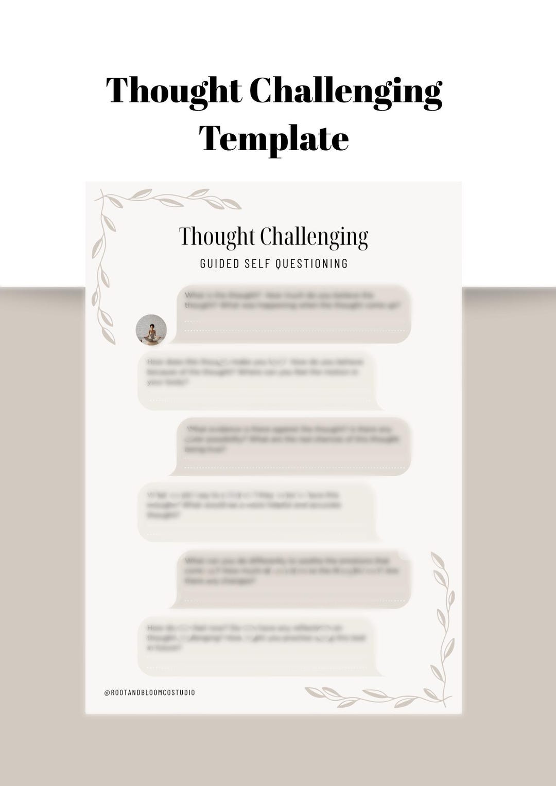 Thought Challenging Guided Reflective Template CBT Self Help Tools - Etsy