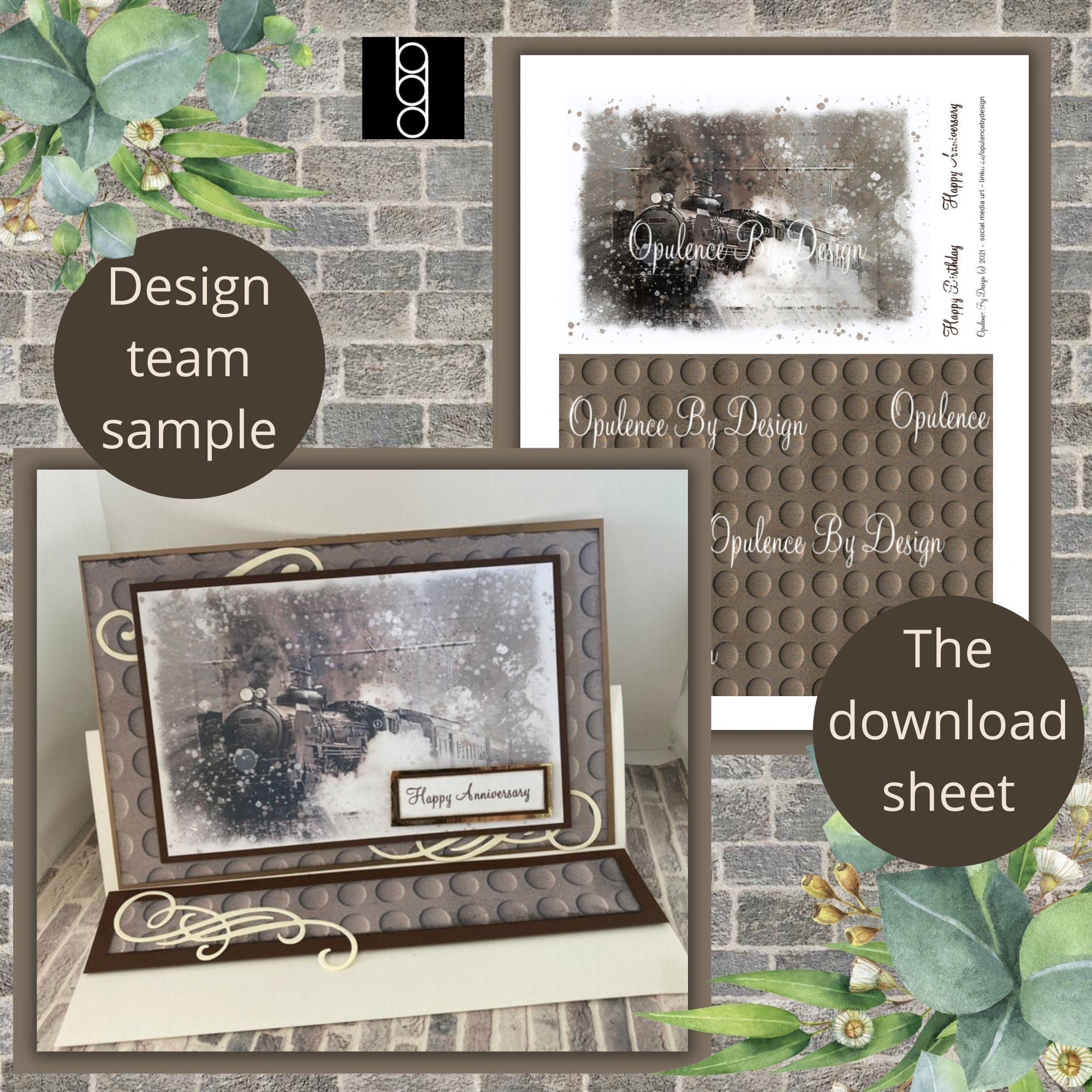Steam Train Cardmaking PDF Digital Download Design Sheet Comes With ...
