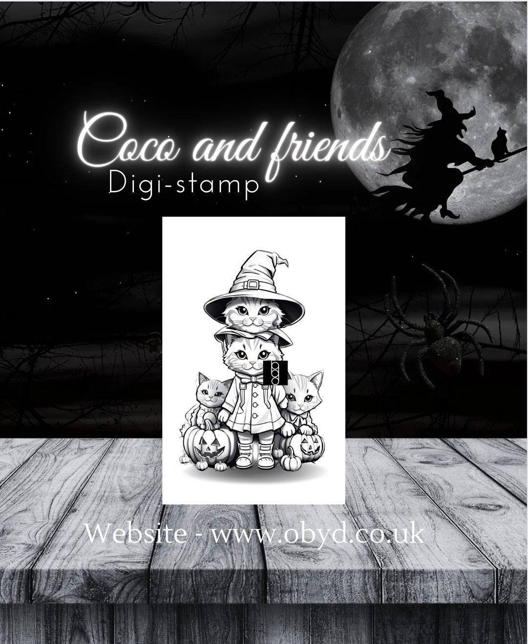 Coco and Friends Cute Halloween Kittens Digi-stamp, DIGIS, DIGITAL ...