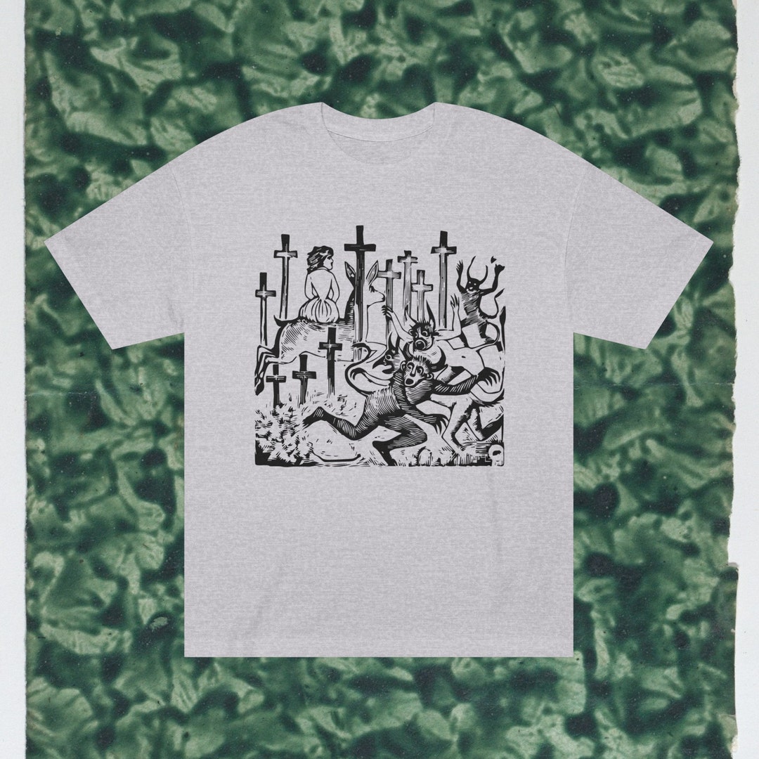 Demons Running Away From a Woman Riding on a Deer T-shirt - Etsy
