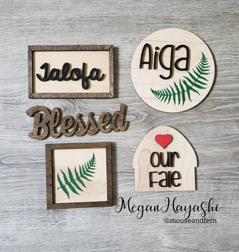 Fern Tiered Tray Set Samoa Tiered Tray Set Aiga Blessed - Etsy