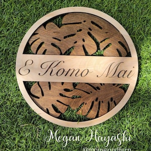 Welcome Sign, Hawaiian Welcome Sign, Hawaii Welcome Sign, Monstera ...