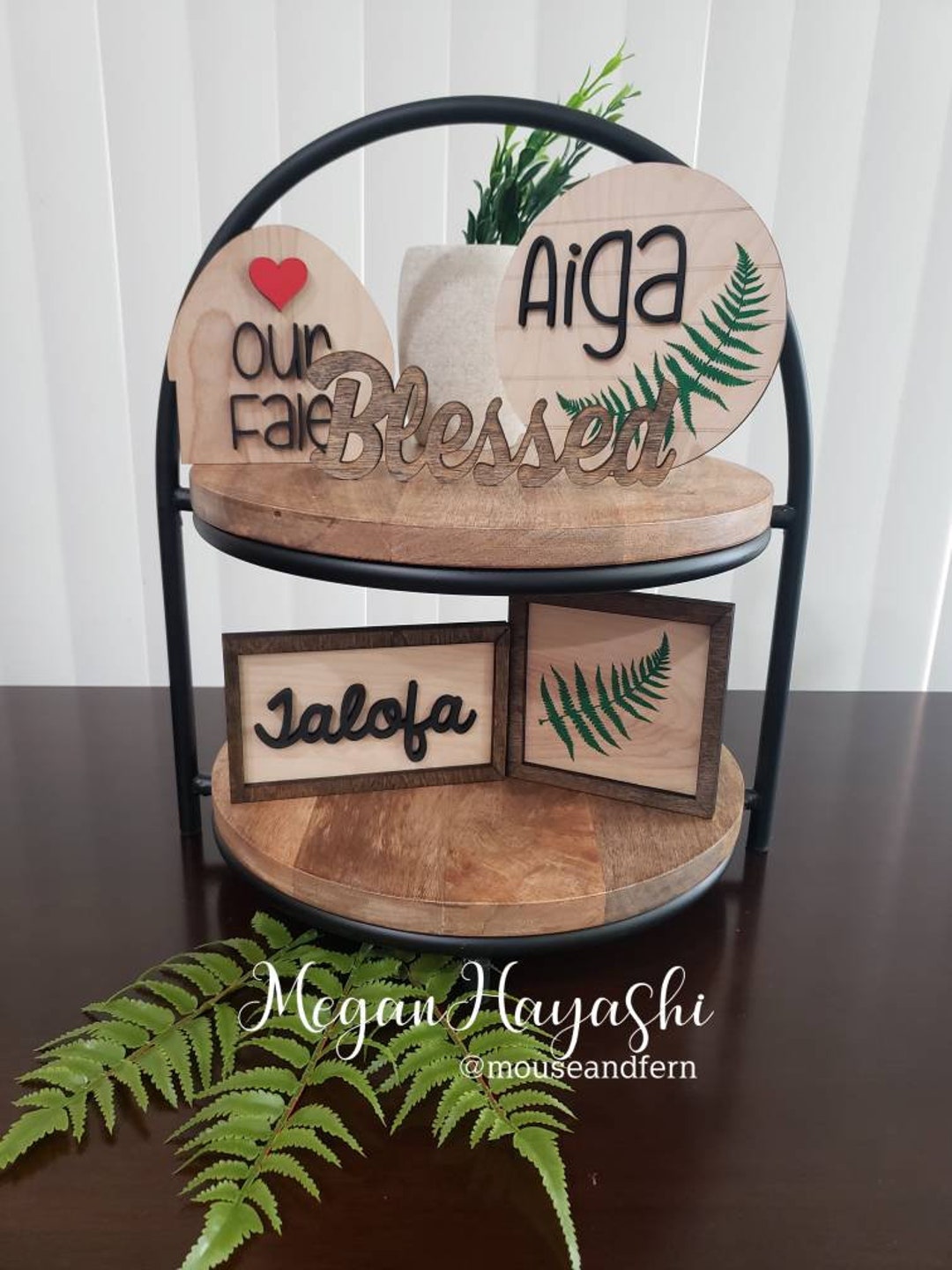 Fern Tiered Tray Set, Samoa Tiered Tray Set, Aiga, Blessed, Tiered Tray ...