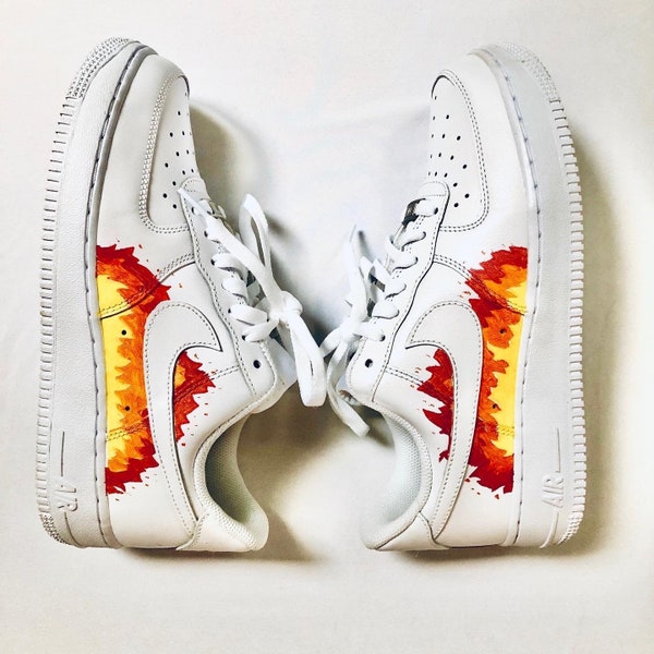 Custom Fire Sneakers - Etsy