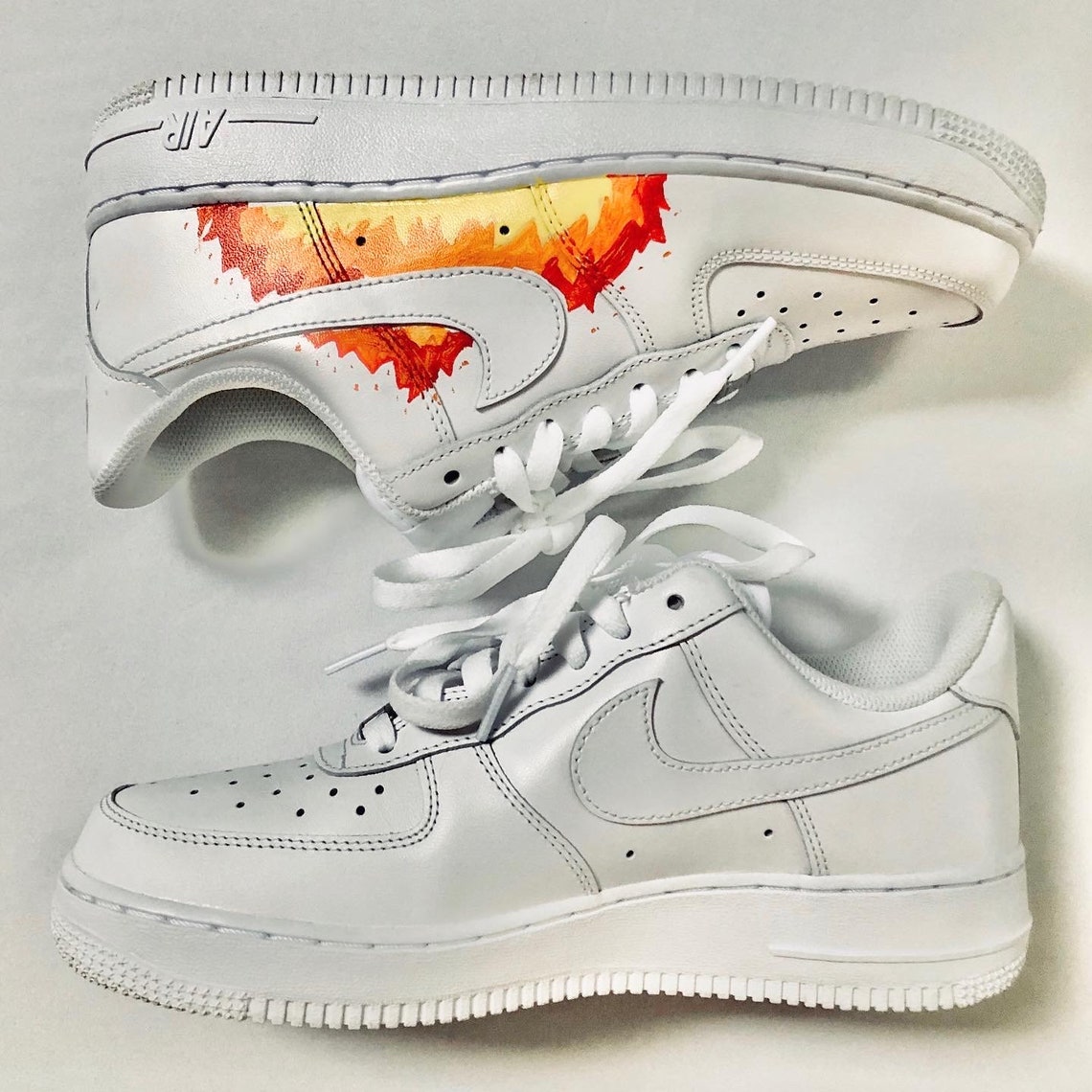 Nike Air Force 1 Fire Custom - Etsy Sweden