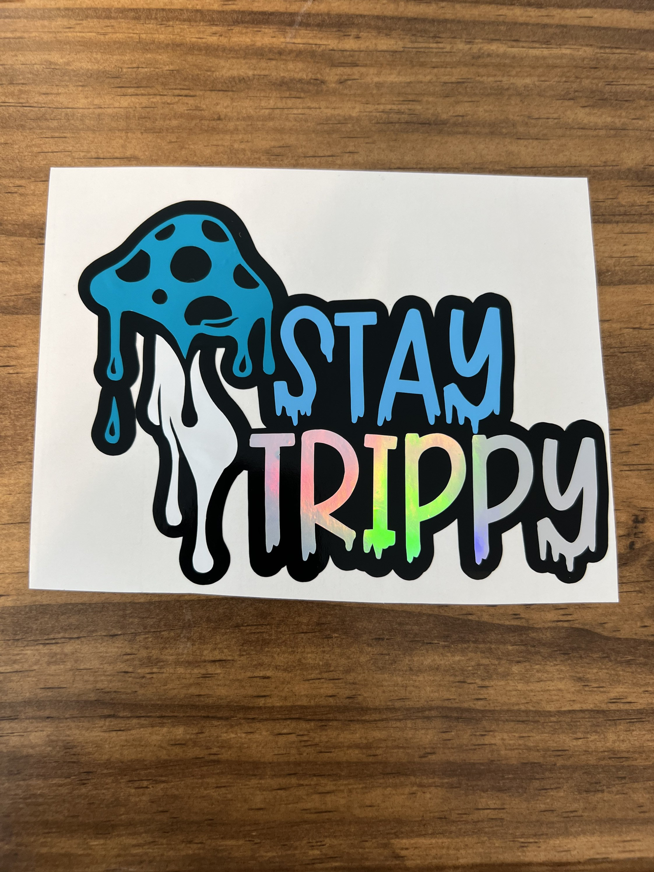 Stay Trippy Drip Mushroom Car Decal - Etsy
