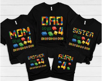 Building Block Birthday Boy Girl Shirt,custom Birthday Buiding Shirt ...