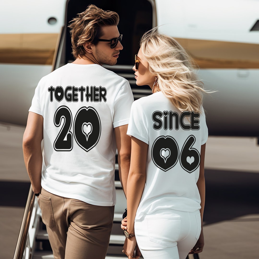 Personalized Matching Couple Together Since Shirt, Funny Couple ...