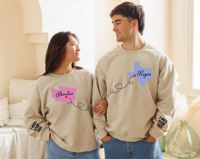 Custom State to State Long Distance Love, Long Distance Relationship ...