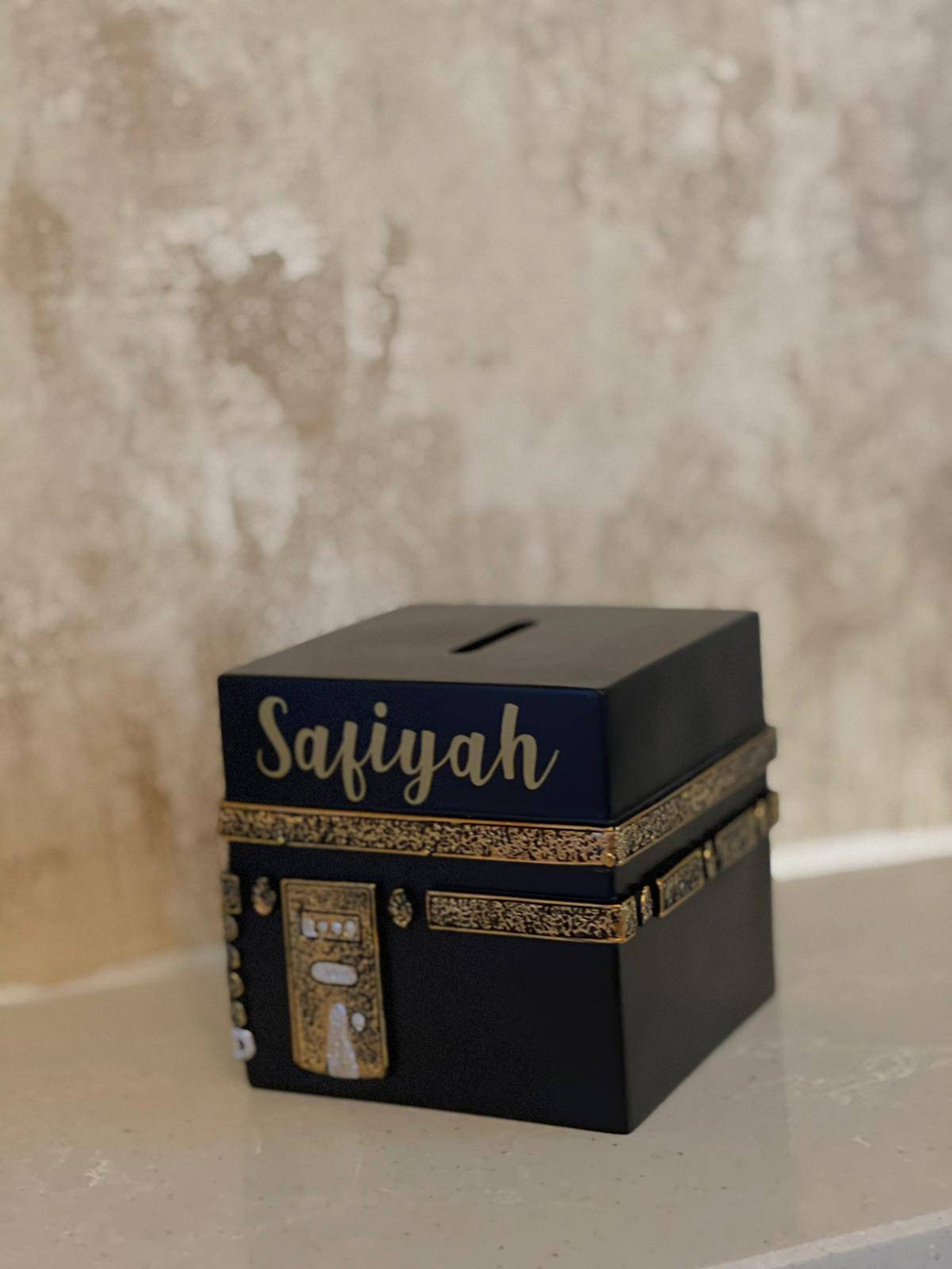 Personalised kaaba Shaped Sadaqah Handmade Money Box Donation - Etsy UK
