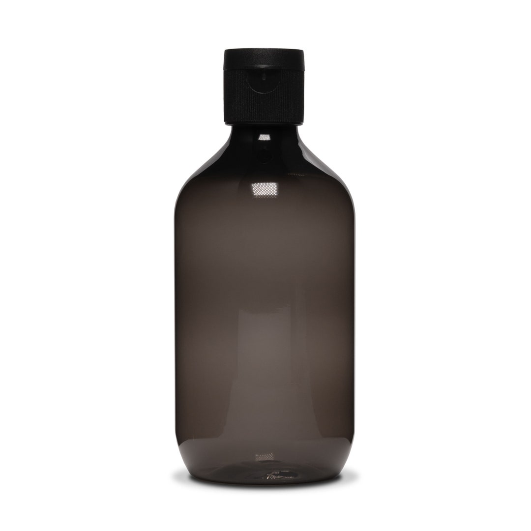 8oz Refillable Modern Bottle Smoke Gray With 24-410 Black Flip Cap ...