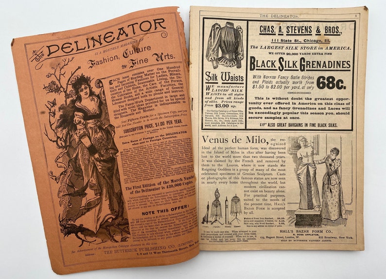 The Delineator Magazine Fashion Culture Fine Arts Late 1800s - Etsy