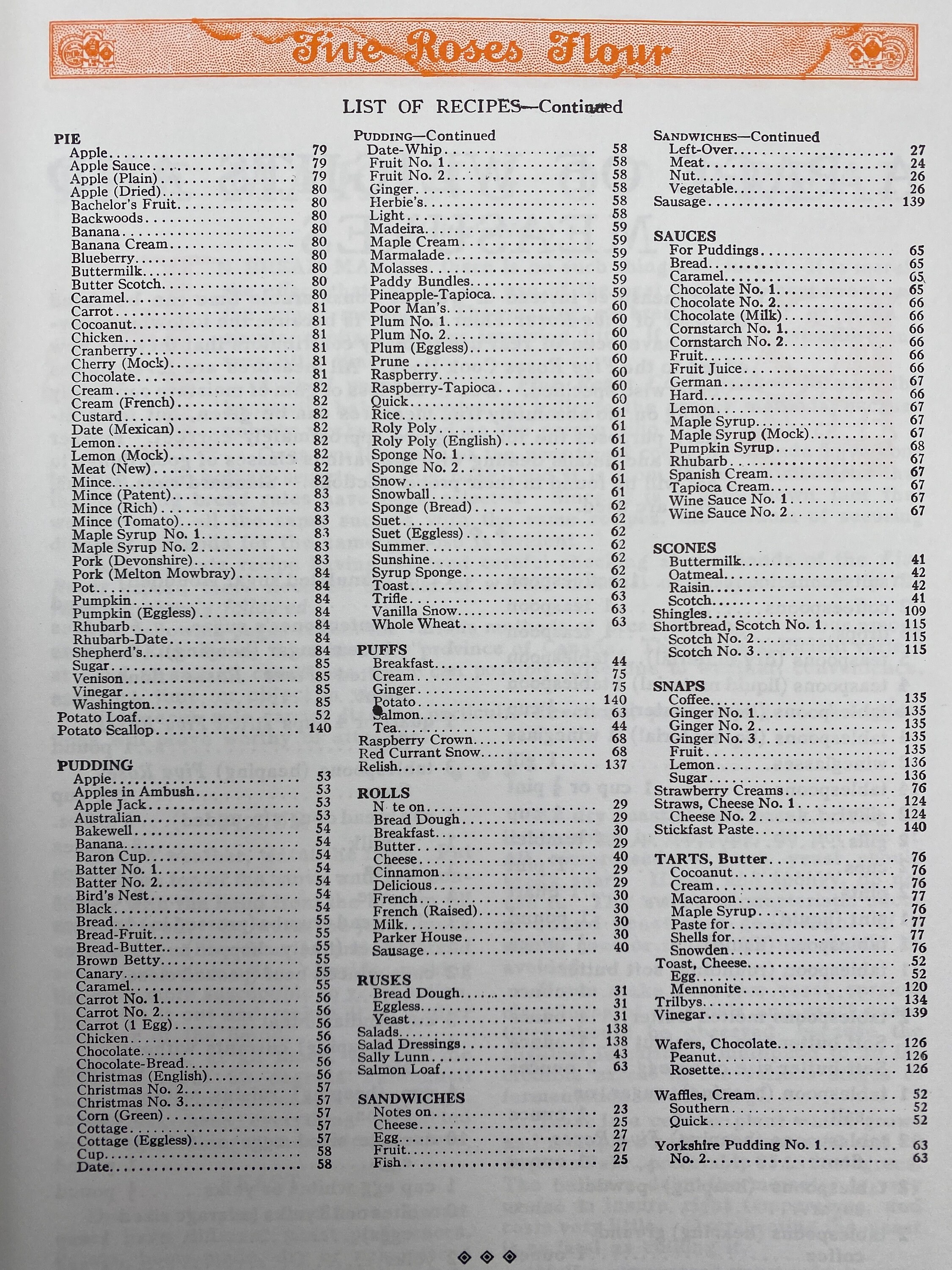 Five Roses Cook Book Bread Pastry Etc Five Roses Flour Lake of the ...