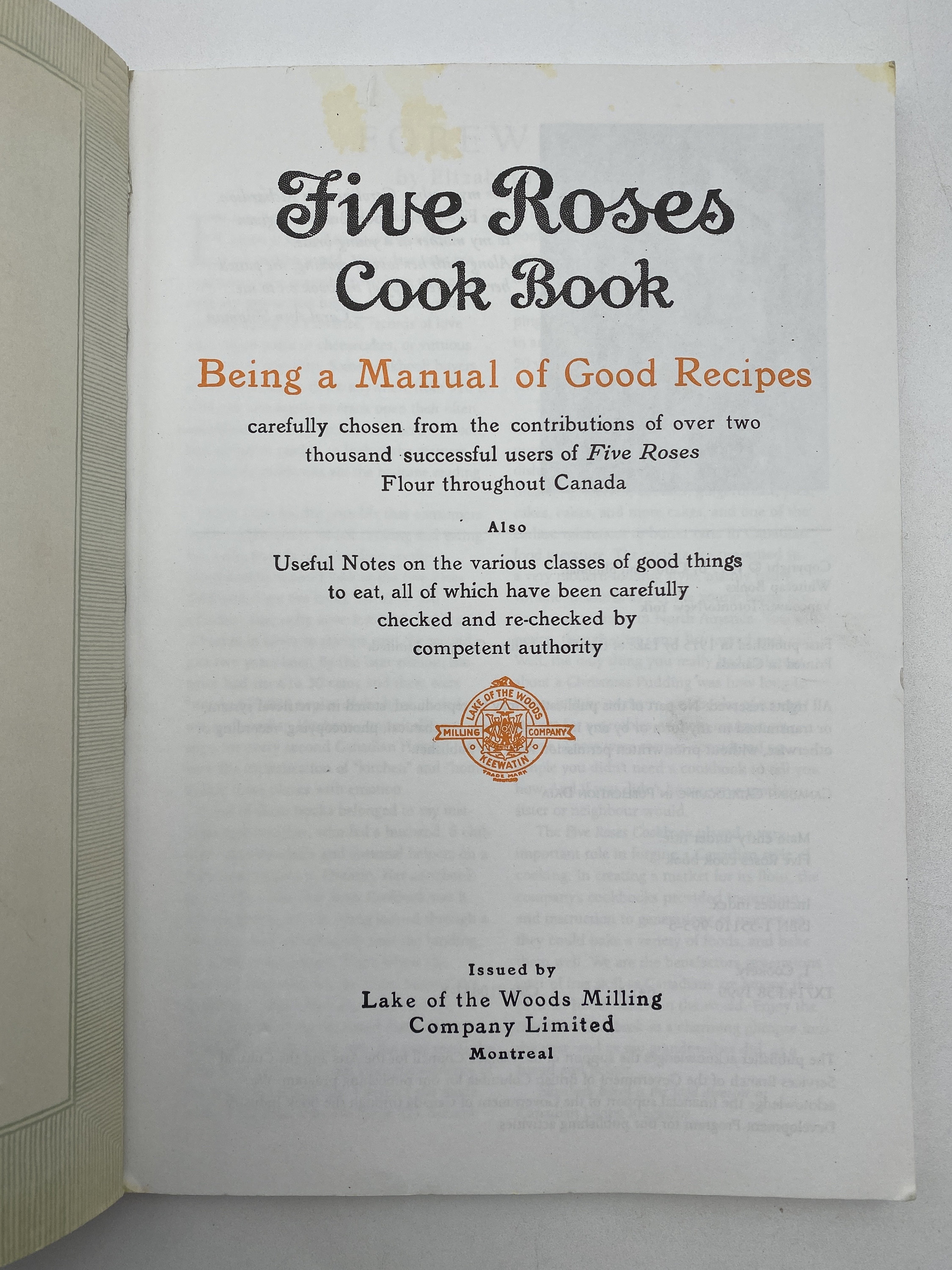 Five Roses Cook Book Bread Pastry Etc Five Roses Flour Lake of the ...