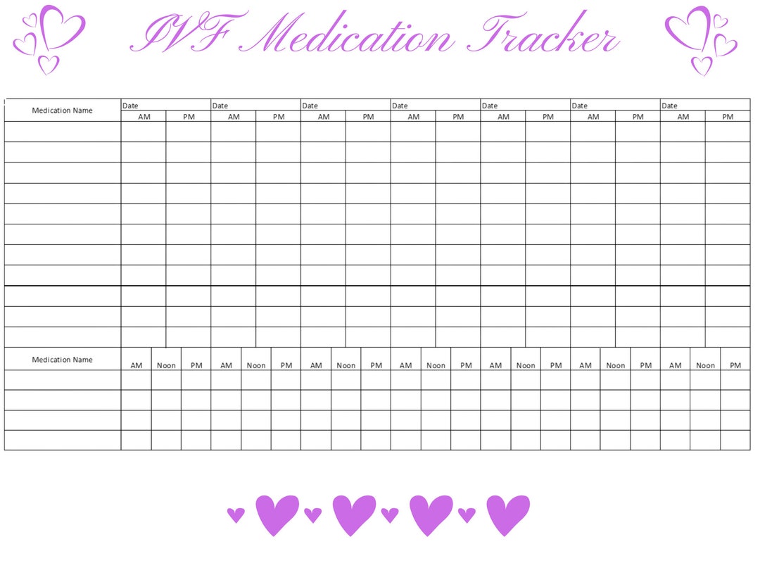 Digital IVF Medication Tracker, Printable, IVF Journey, in Vitro ...