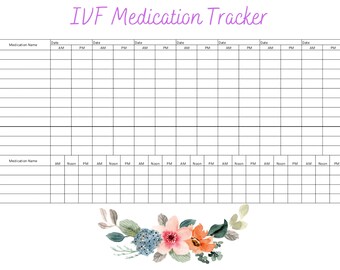 Digital IVF Medication Tracker, Printable, IVF Journey, in Vitro ...