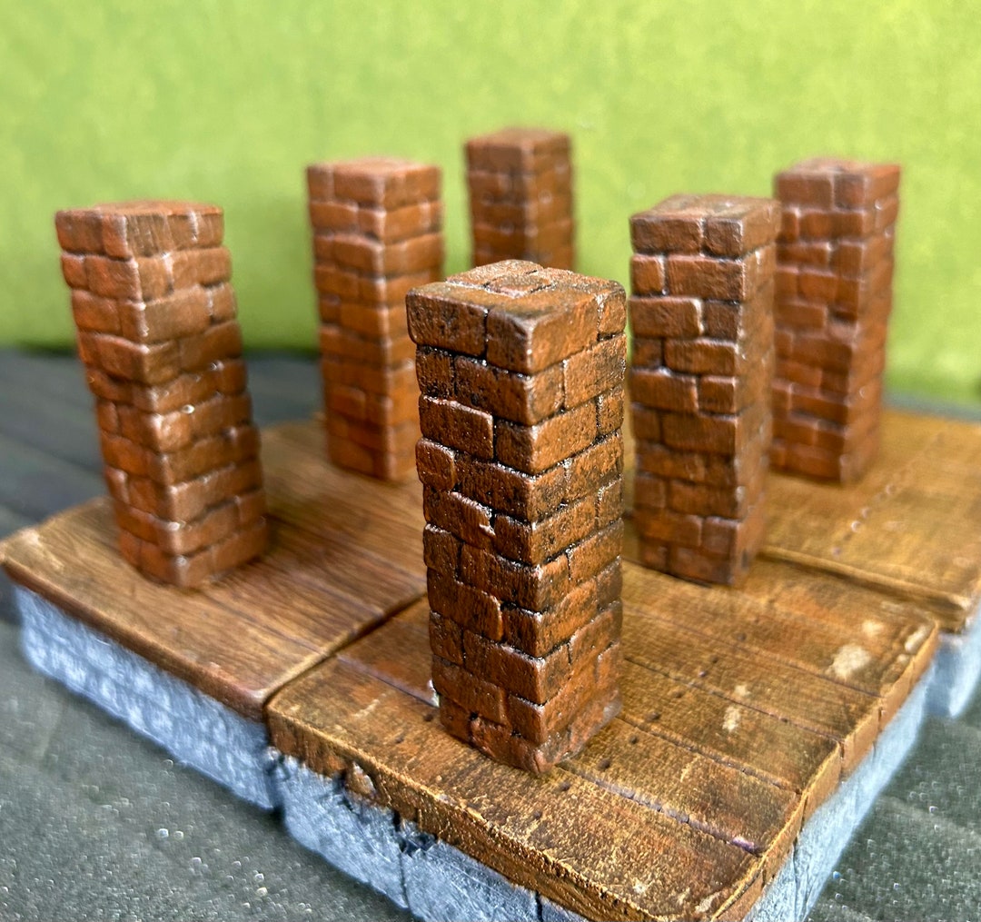 Miniature Red Brick Pillars - Etsy