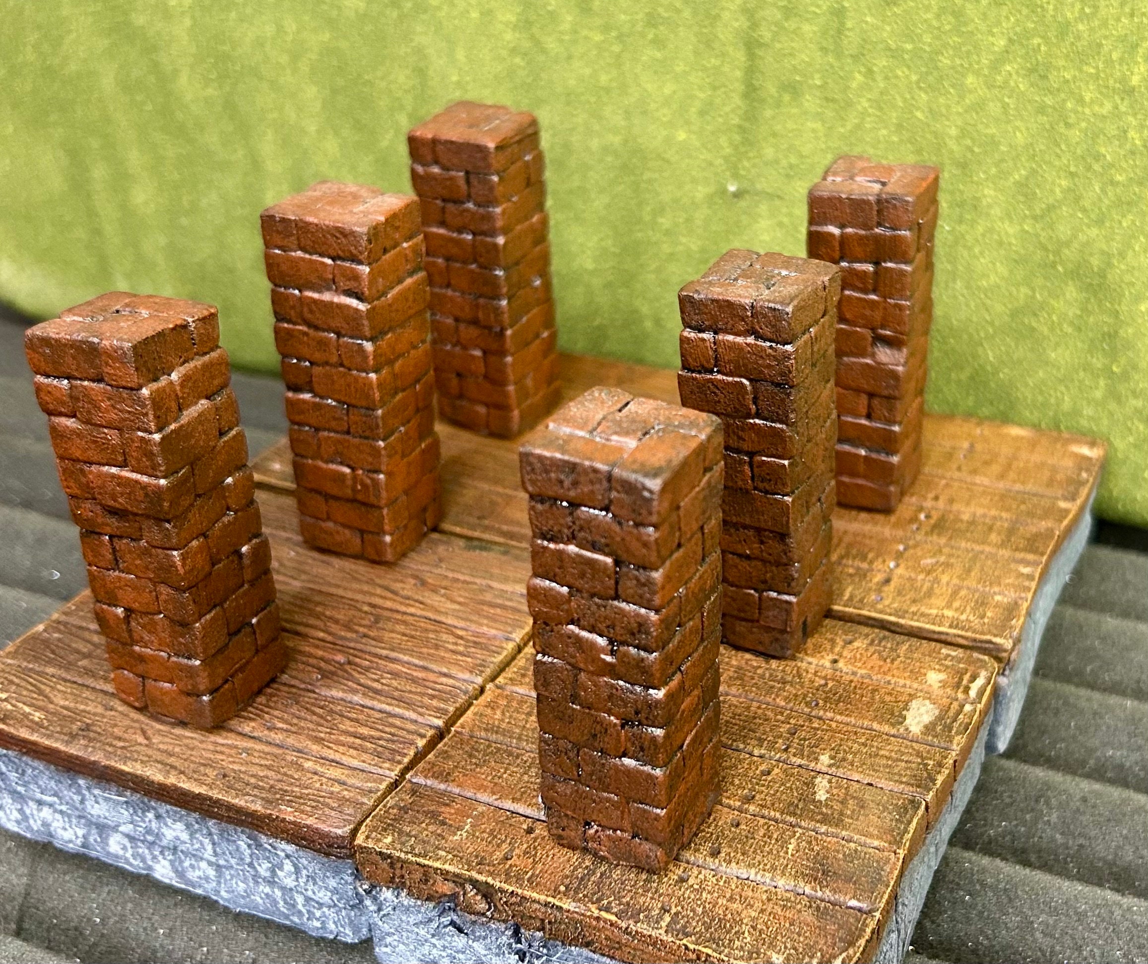 Miniature Red Brick Pillars - Etsy
