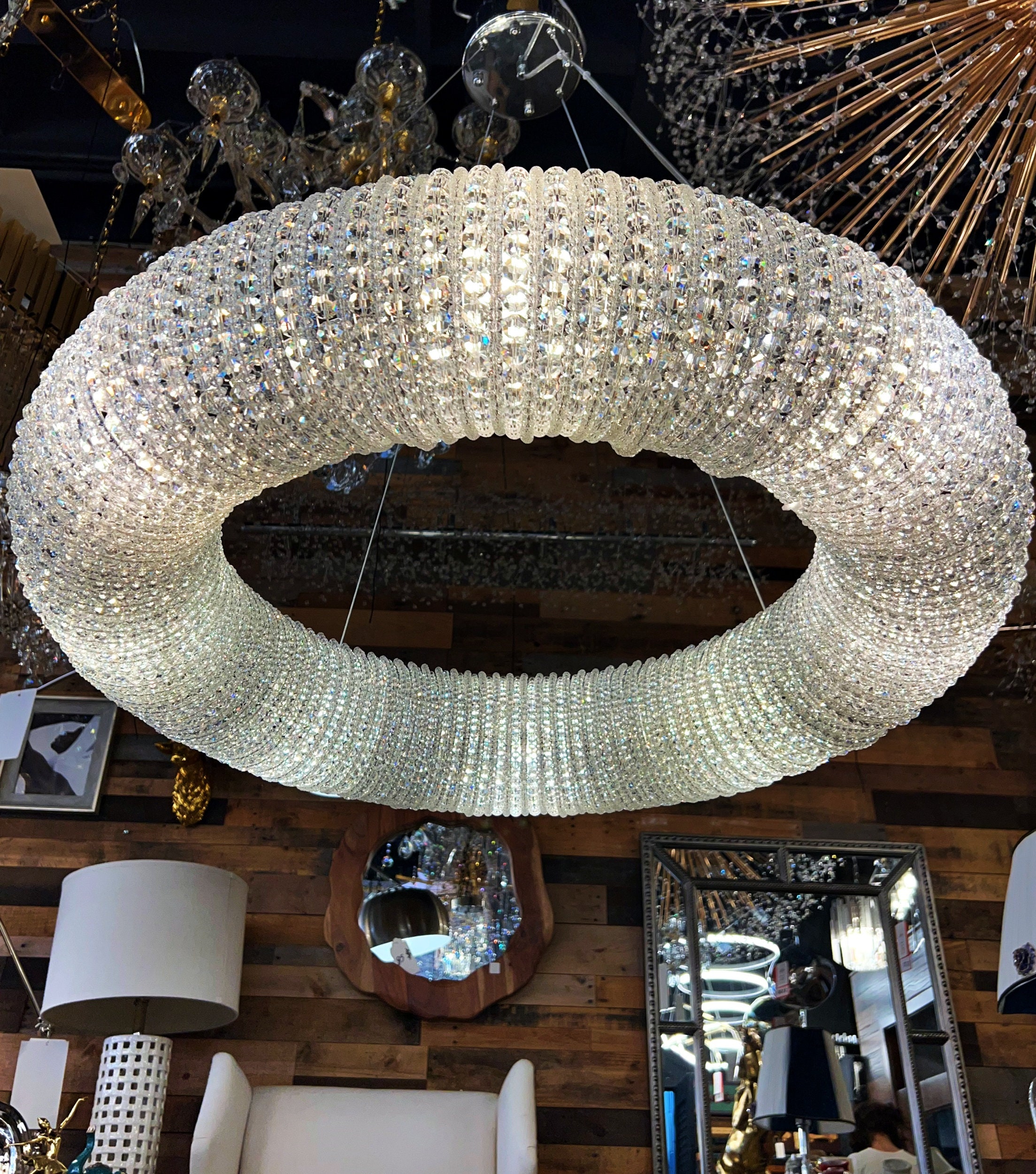 Crystal Chandeliers Silver Lighting Fixture 32 Wide 8 | Etsy