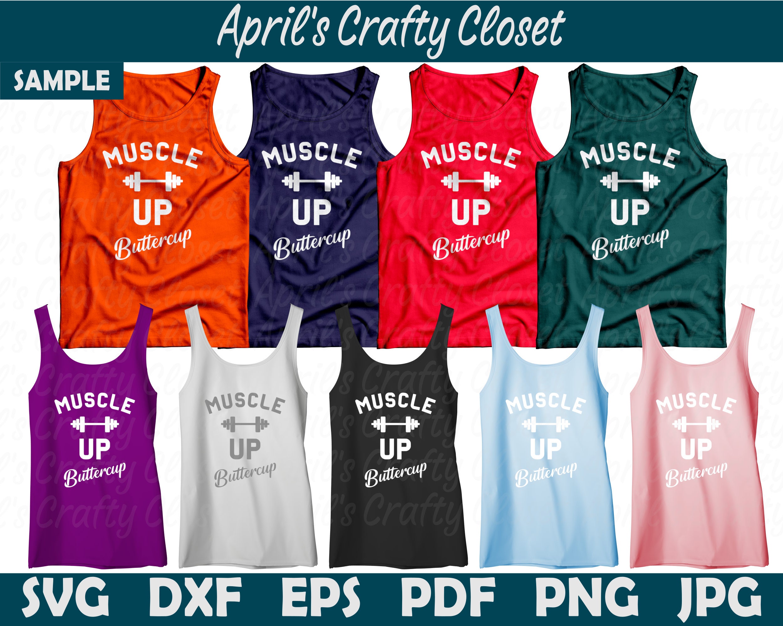 Muscle up Buttercup SVG Cut File, Workout Shirt, SVG, DXF, Eps, Pdf ...