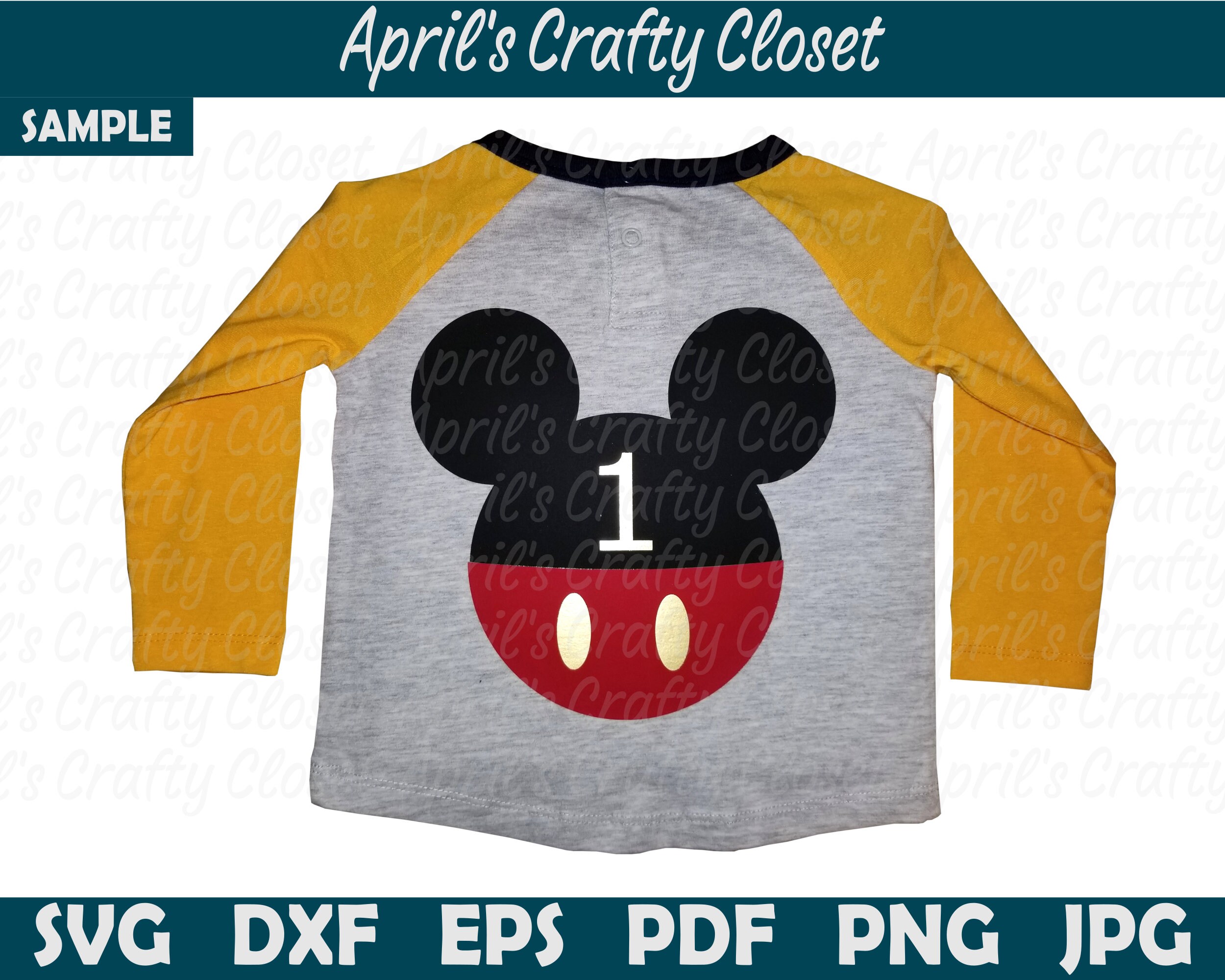 Mickey Mouse 1st Birthday SVG Cut File, Mickey Mouse Shirt, SVG, DXF ...
