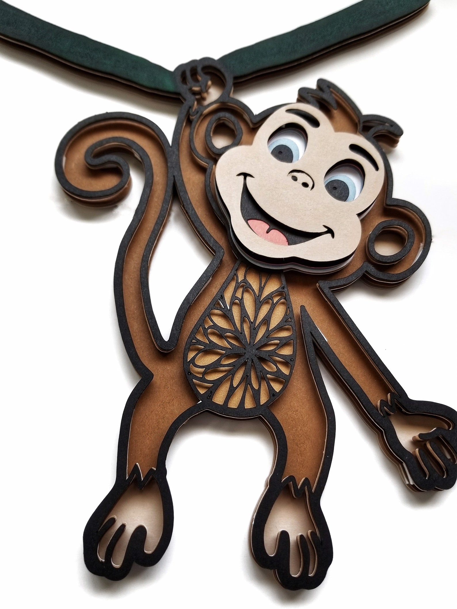 3D Layered Monkey SVG Cut File, 9 capas SVG, DXF, eps, pdf, png, jpg ...