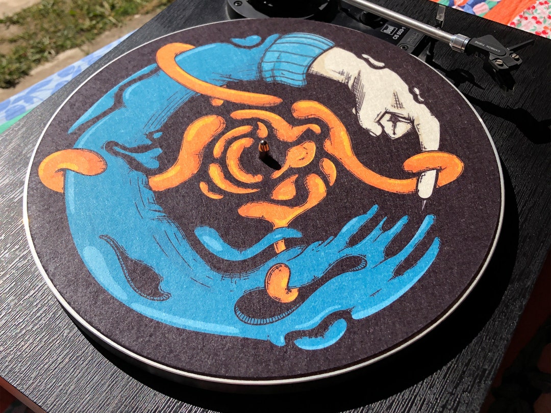 Record Player Slip Mat Illustrated Slipmat Record Mat - Etsy