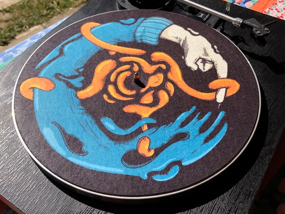 Record Player Slip Mat Illustrated Slipmat Record Mat - Etsy