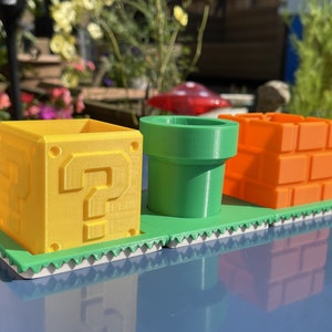 Mario Block & Tube Planters | 3D Printed | Retro Gaming Decor | Unique ...