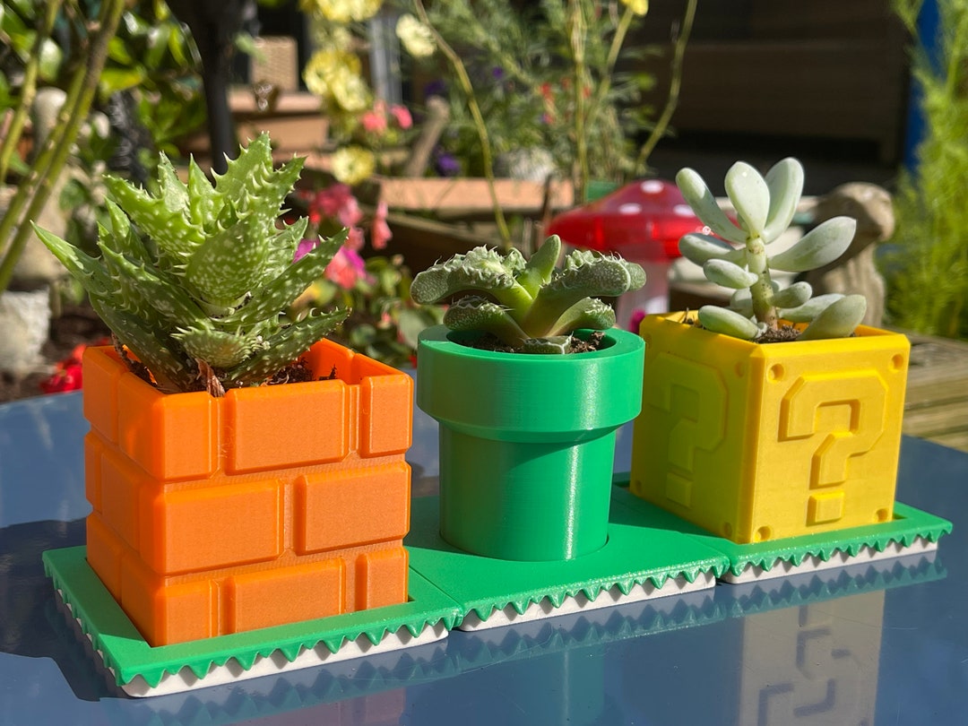 Mario Block & Tube Planters | 3D Printed | Retro Gaming Decor | Unique ...