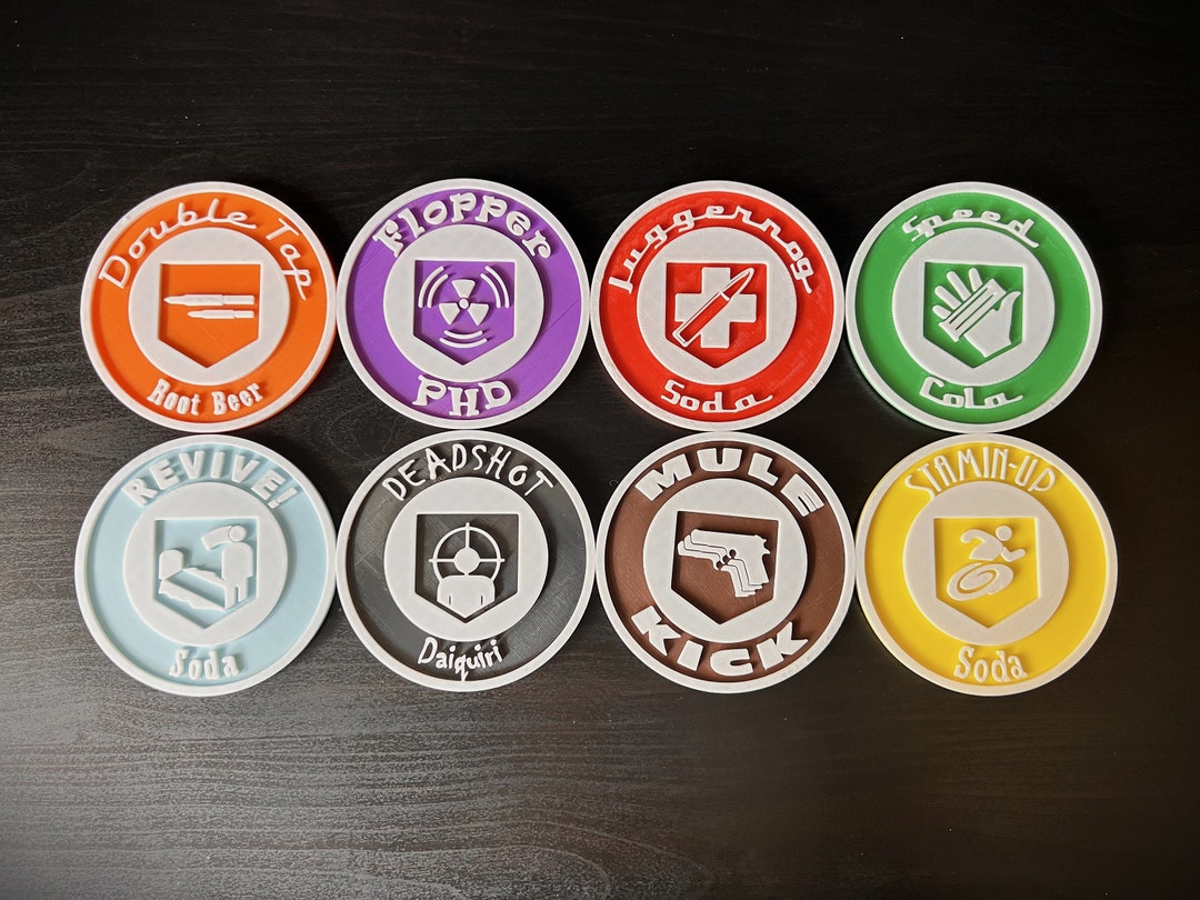 Cod Zombies Perk Coasters | Call of Duty Drink Mats | Gamer Gift ...