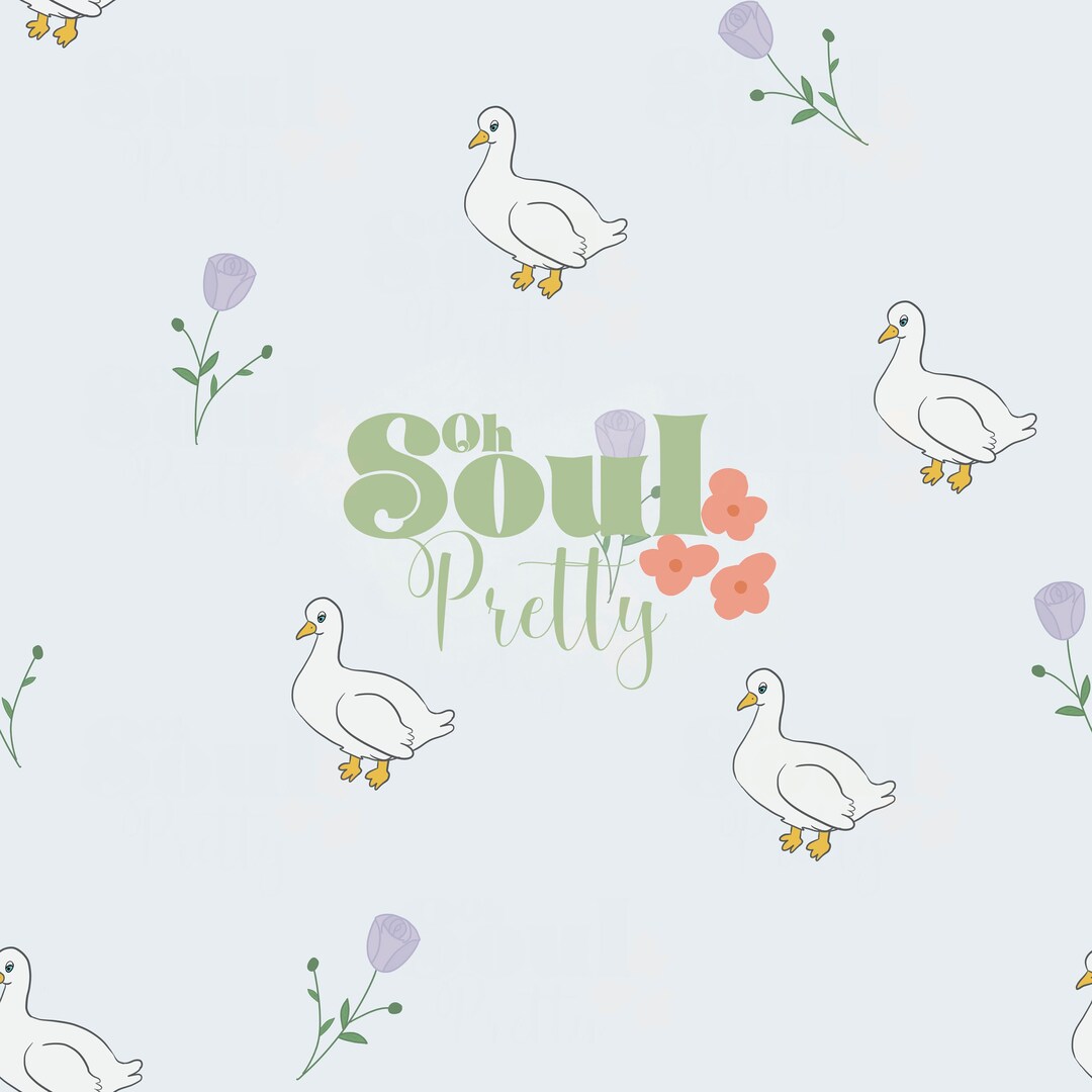 Simple Duck Dainty Floral Seamless File Commercial Use - Etsy