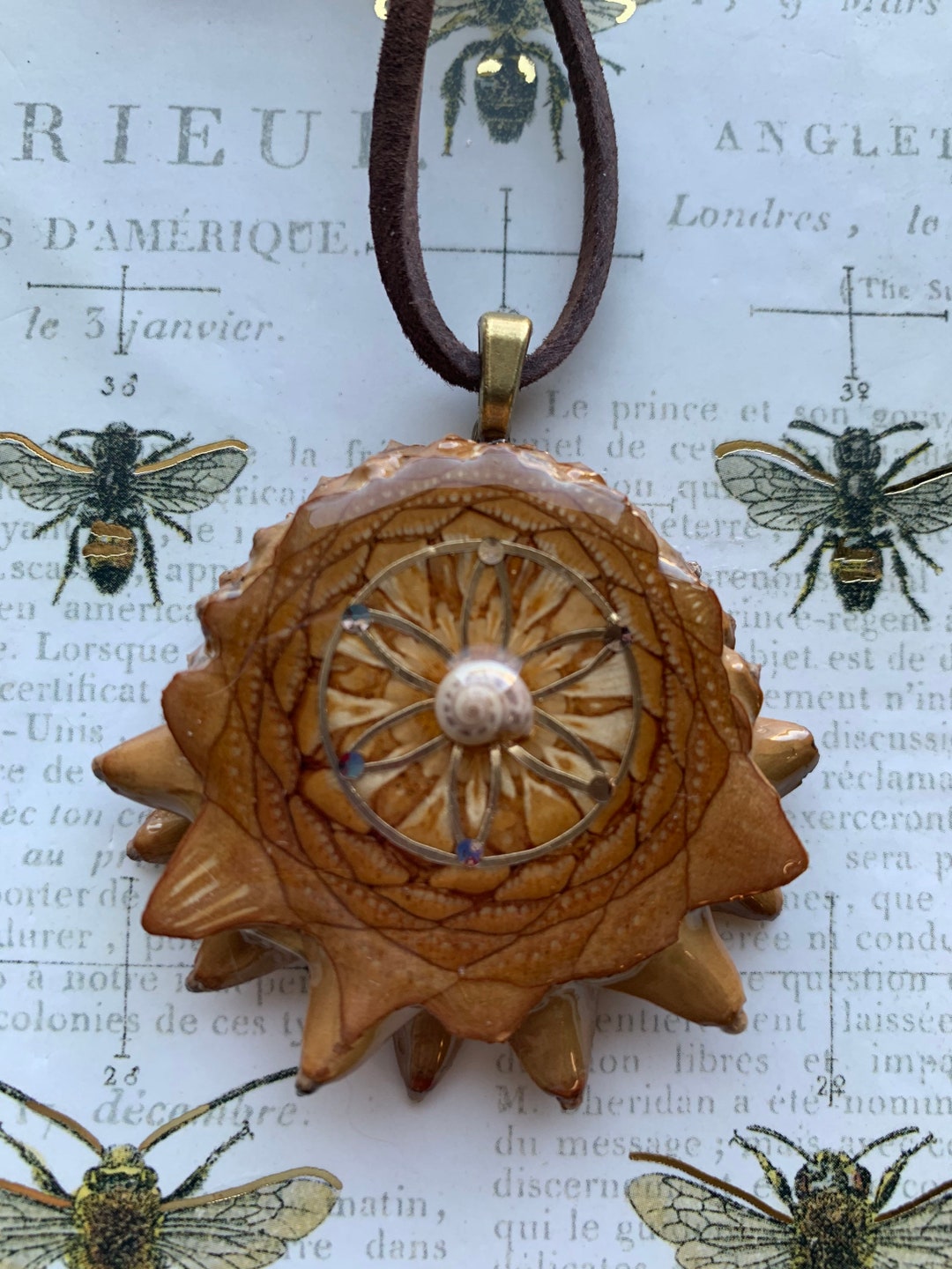 Small Sacred Geometry Germ of Life Pinecone Pendant - Etsy