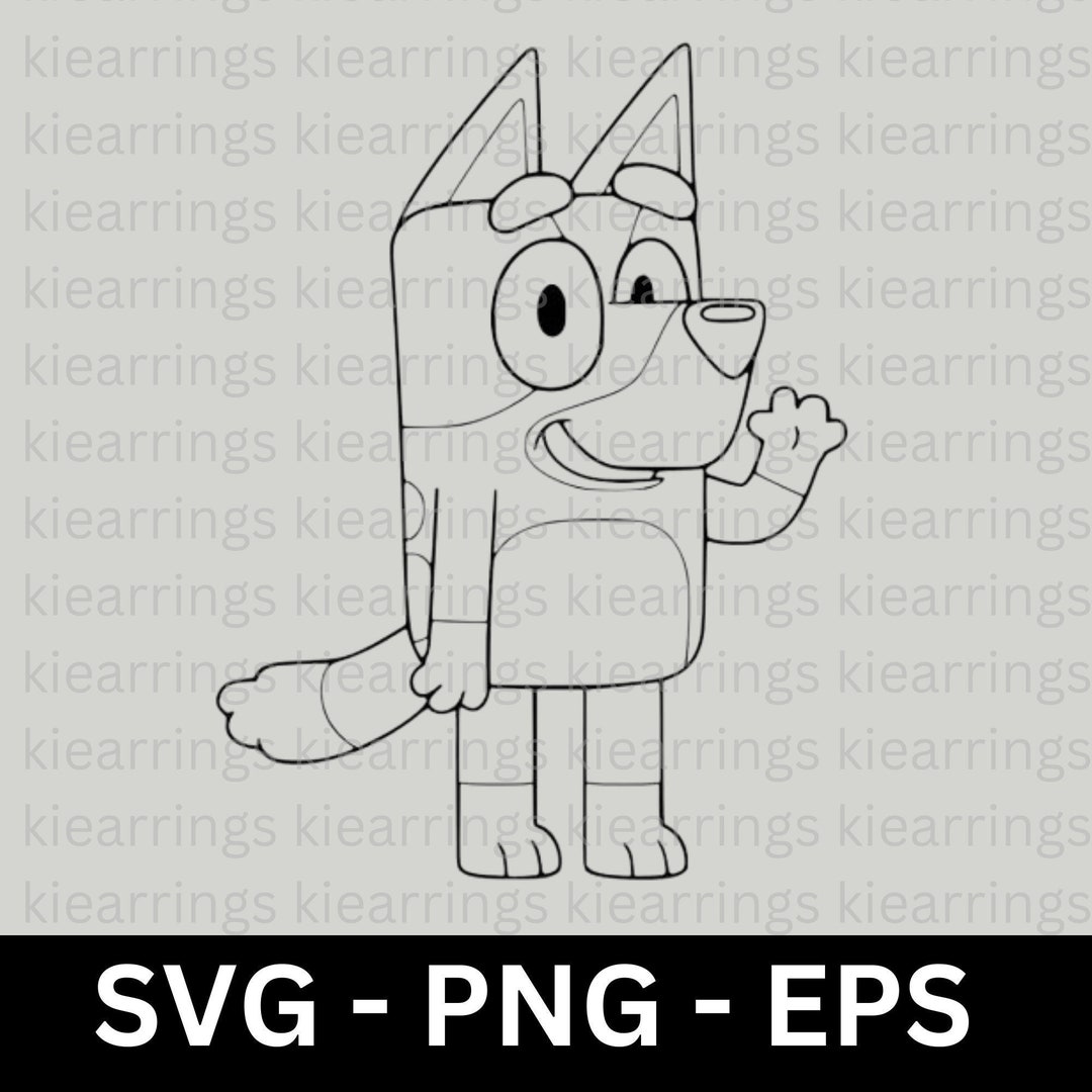 Bluey Waving Downloadable SVG/EPS/PNG Files Instant Download - Etsy UK