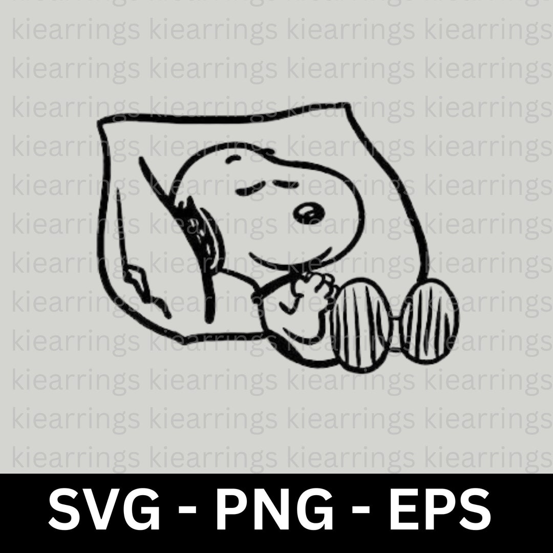 Snoopy Laying Down Sleeping on Pillow Downloadable SVG/EPS/PNG Files ...