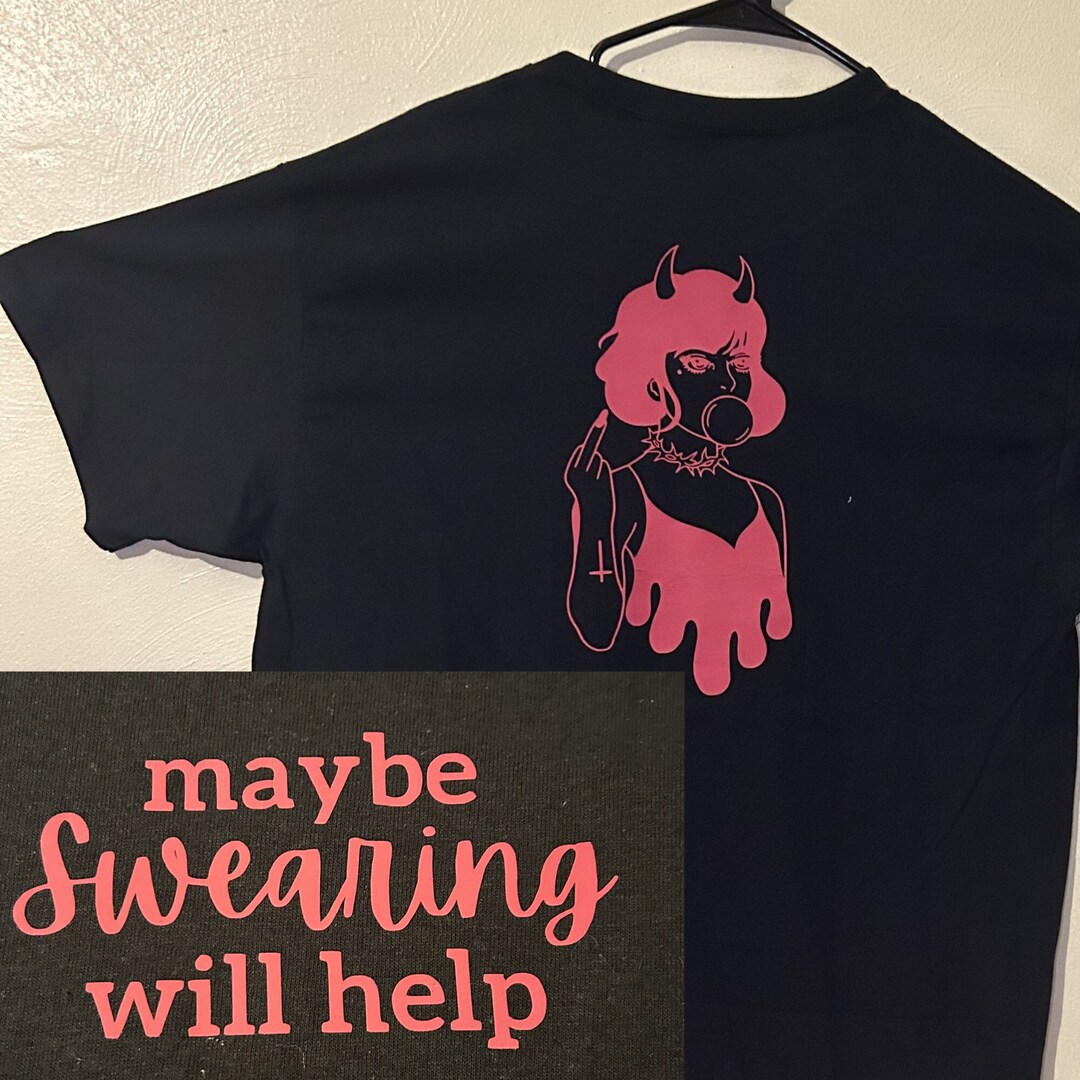 Maybe Swearing Will Help With Devil Girl Blowing Gum and Middle Finger ...