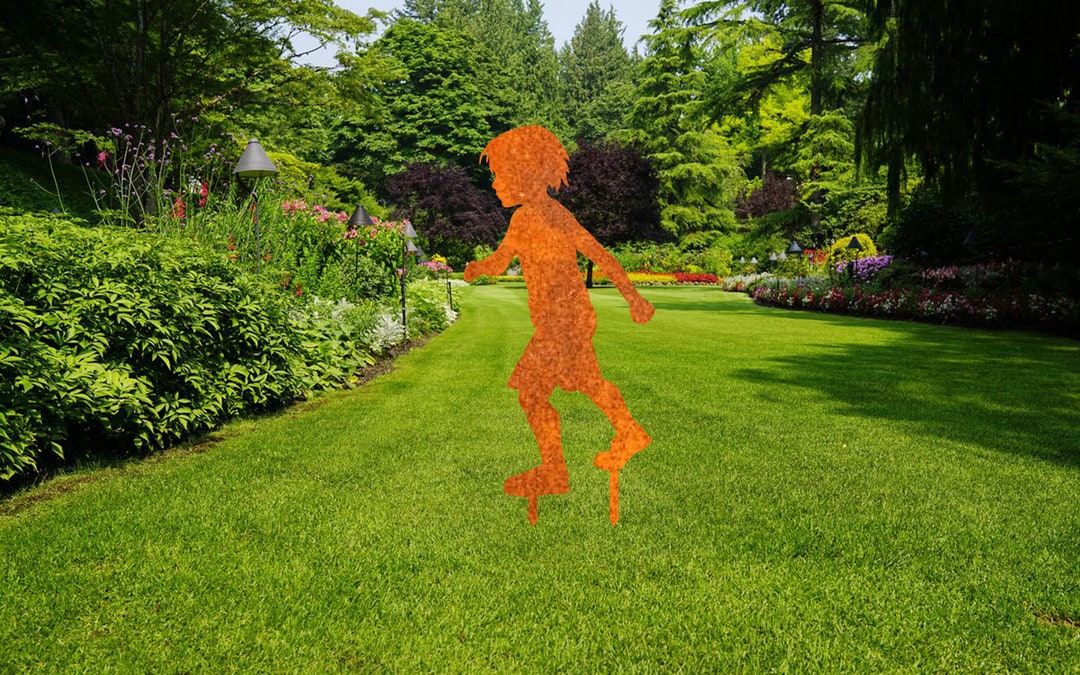 Best Garden Sculptures | Little Boy Walking | Vintage Large Metal ...