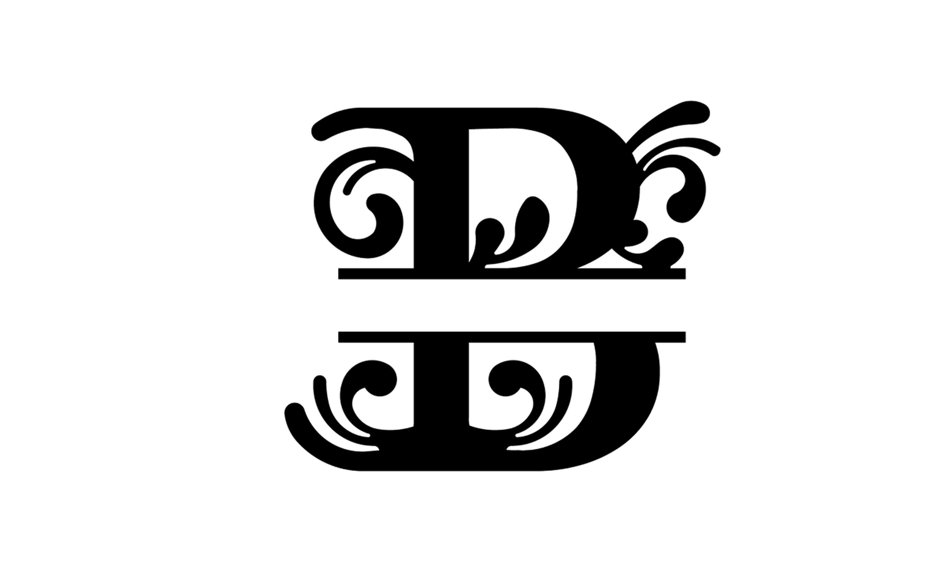 Split Letter Name Monogram DXF File Laser Cut Laser Cut Dxf Laser File ...