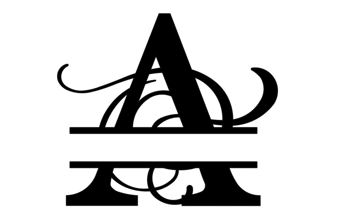 Split Letter Name Monogram DXF File Laser Cut Laser Cut Dxf Laser File ...