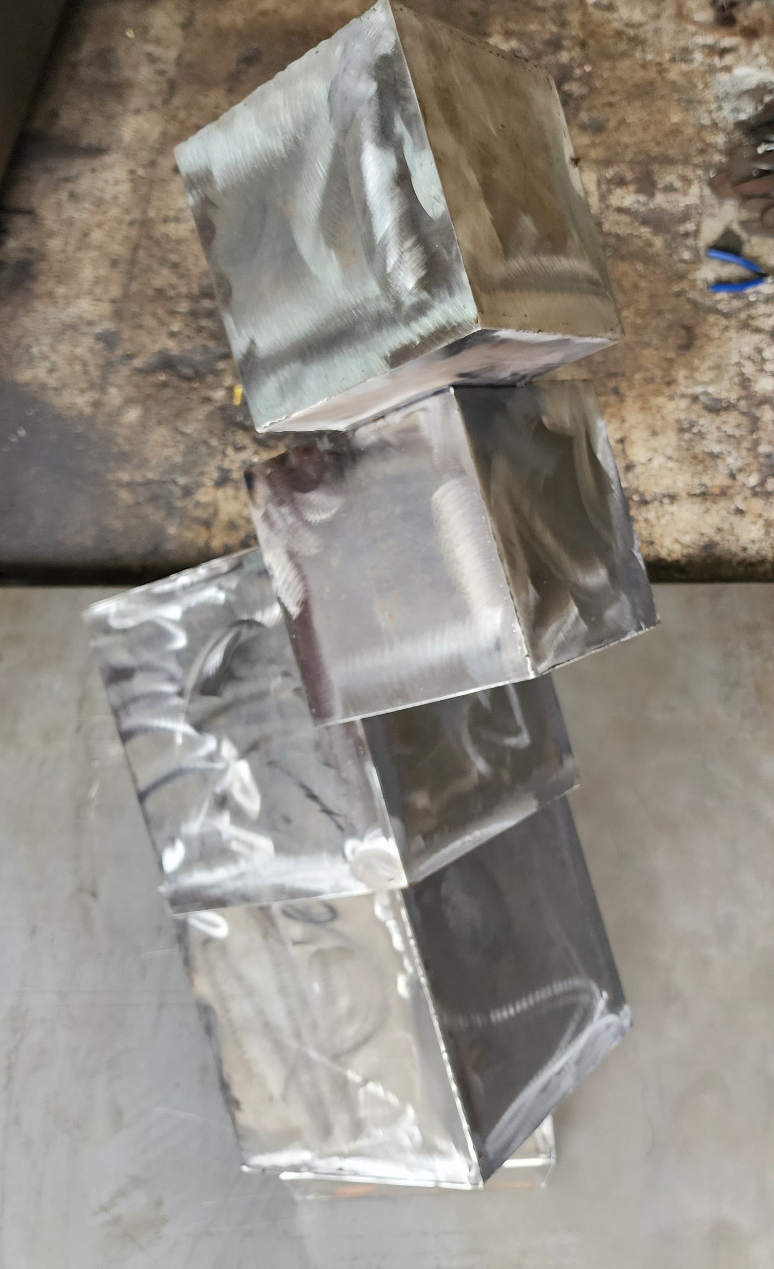 Cubular Clusters Metal Sculpture Art Black Color Large Rusted Cube ...