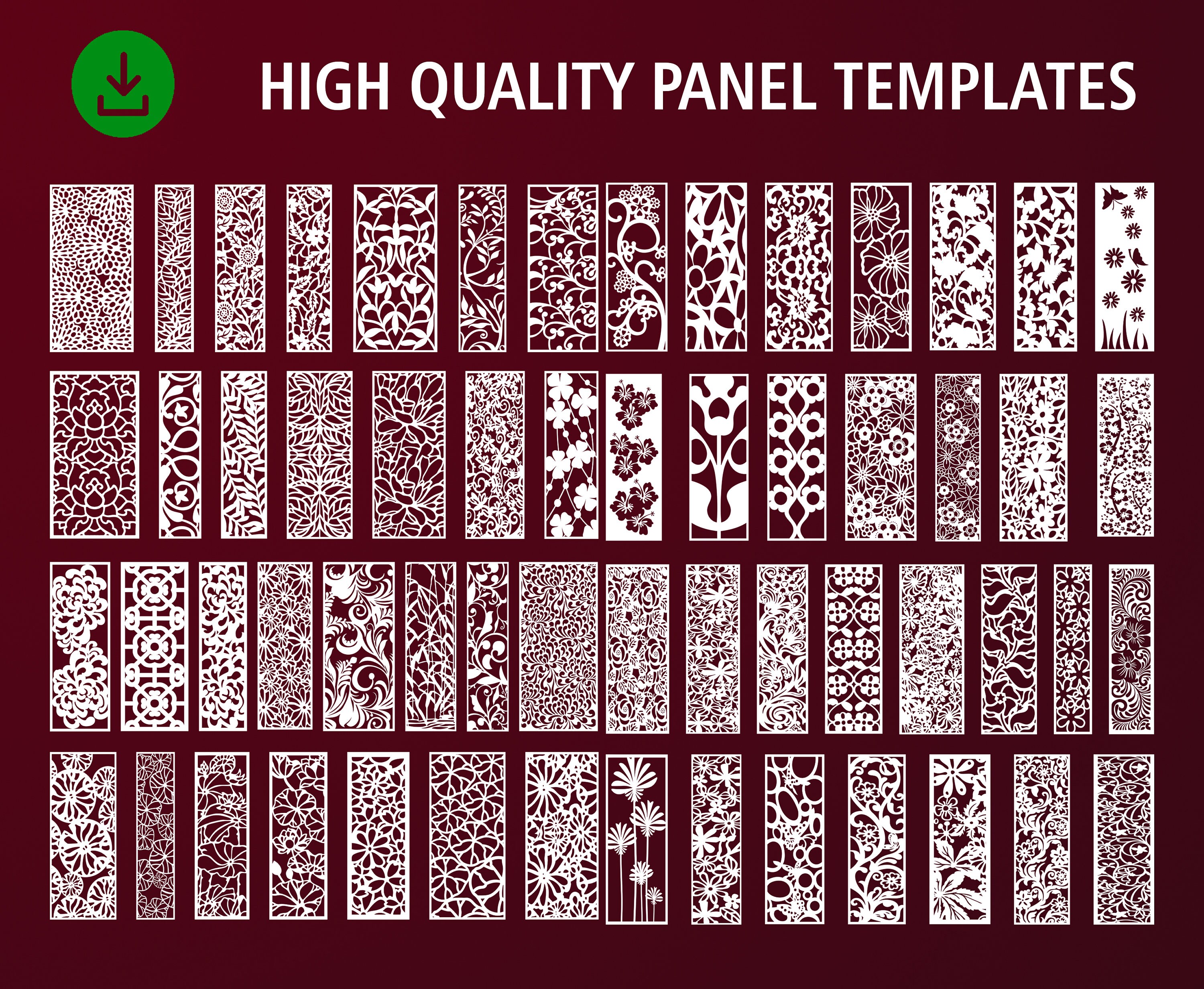 DXF Patterns File | Privacy Screen | Vinyl Decor | Panel Templates ...